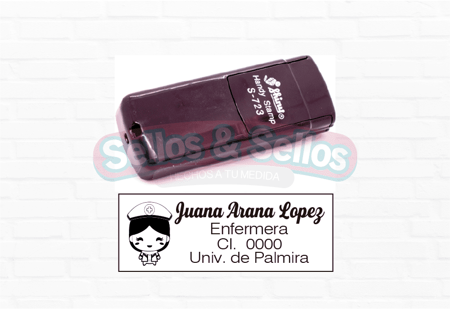 Sellos Personalizados de Bolsillo para Enfermeras 47 mm x 18 mm ...