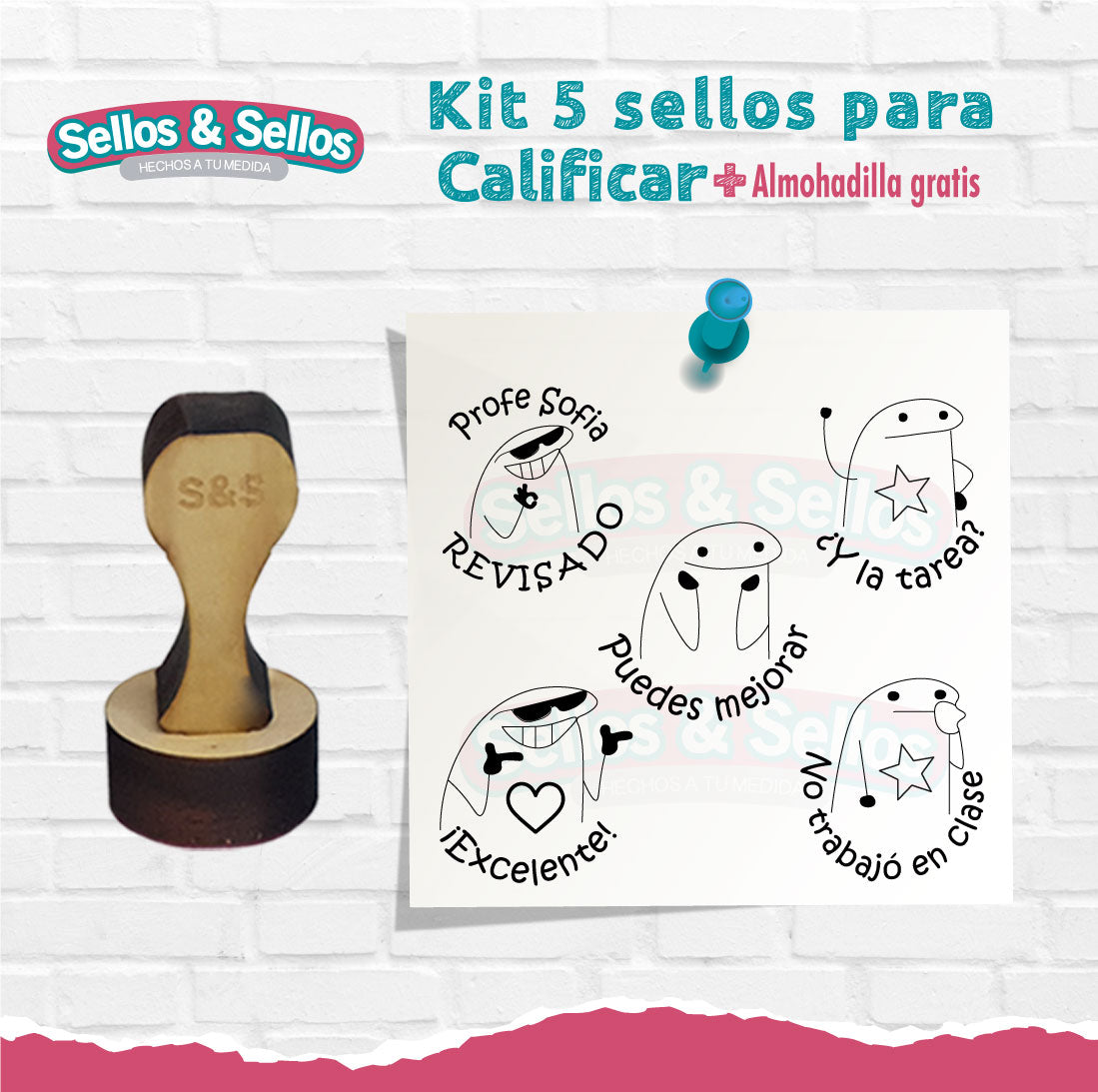 Kit Sellos Didacticos para Calificar Flork 3x3 cm – Sellos y Sellos
