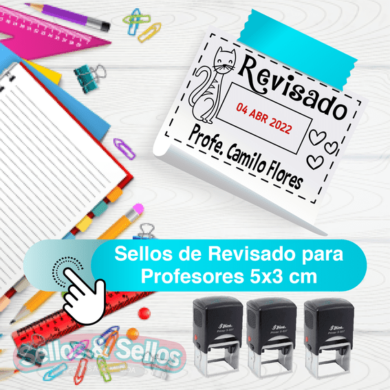 Sellos para Maestros Revisado 5x3 cm – Sellos y Sellos