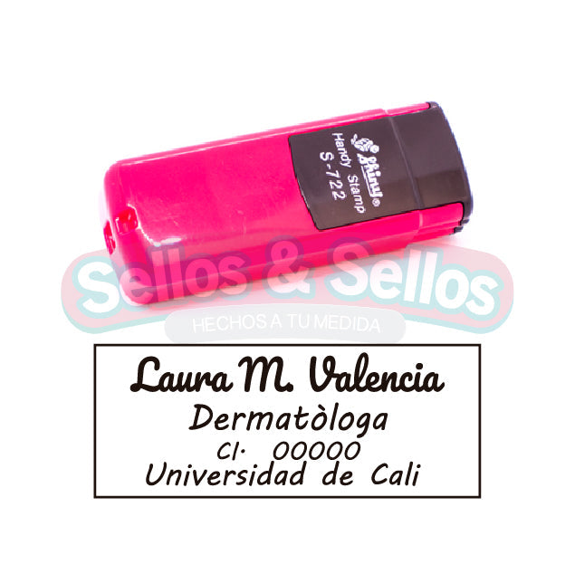 Sellos Personalizados de Bolsillo para médicos y enfermeras 38 mm x 14