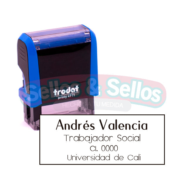 Sellos Personalizados para Trabajador Social 38 mm x 14 mm - Sellos y